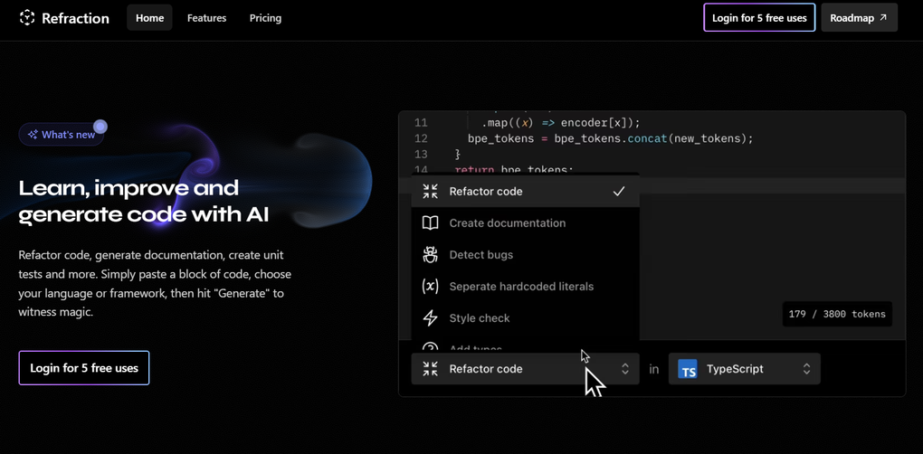 AI 코딩를 위한 Refraction - 리뷰, 기능 및 사용 사례